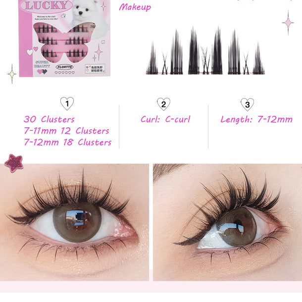 Home / FLORTTE Self-Adhesive Clustered Eyelashes
